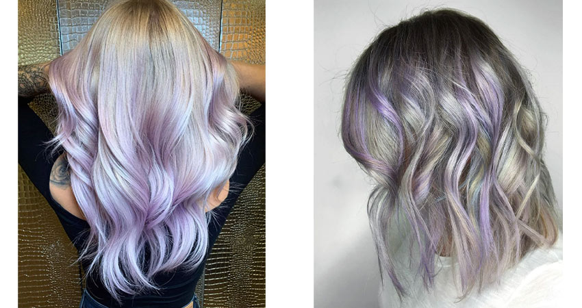 رنگ موی صدفی با واریاسیون بنفش | دانشنامه سیب